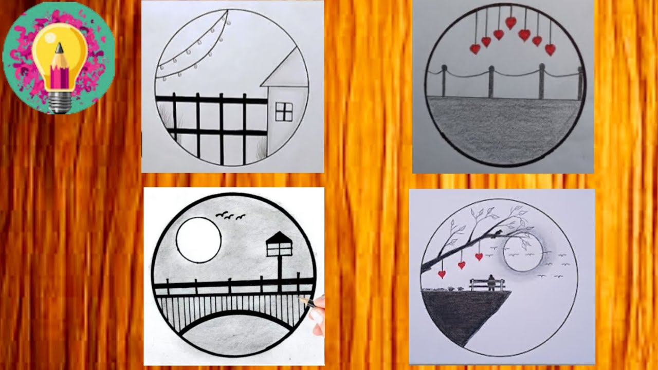 4ArtHow to Drawing in circle/easy circle drawing for beginners/pencil ...