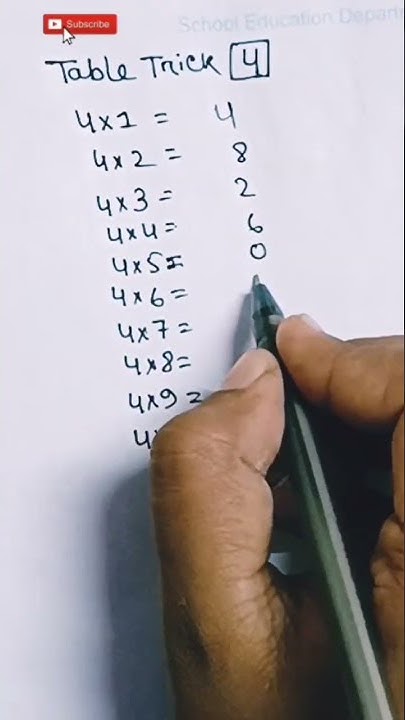 4 Table short trick #shorts 4 table trick | Easy way to learn | Math tips and tricks #shorts ...