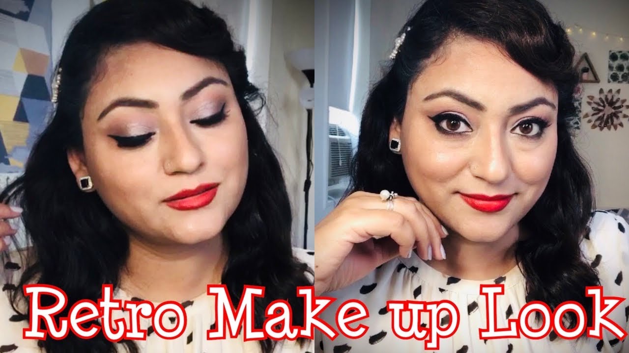 RETRO Glam MAKE UP LOOK💄| Step by step RETRO MAKE UP for BEGINNERS IN ...