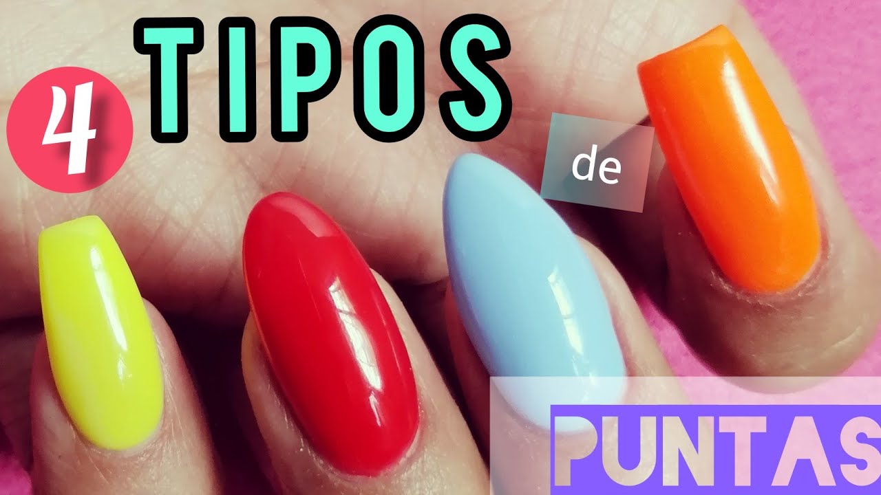 Cómo hacer 4 Tipos de puntas básicas con un tip cuadrado 💅 - YouTube