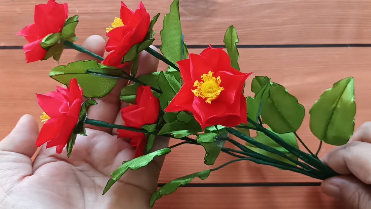 DIY || Bunga Kamelia Jepang || Tutorial Membuat Bunga Dari Pita Satin ...
