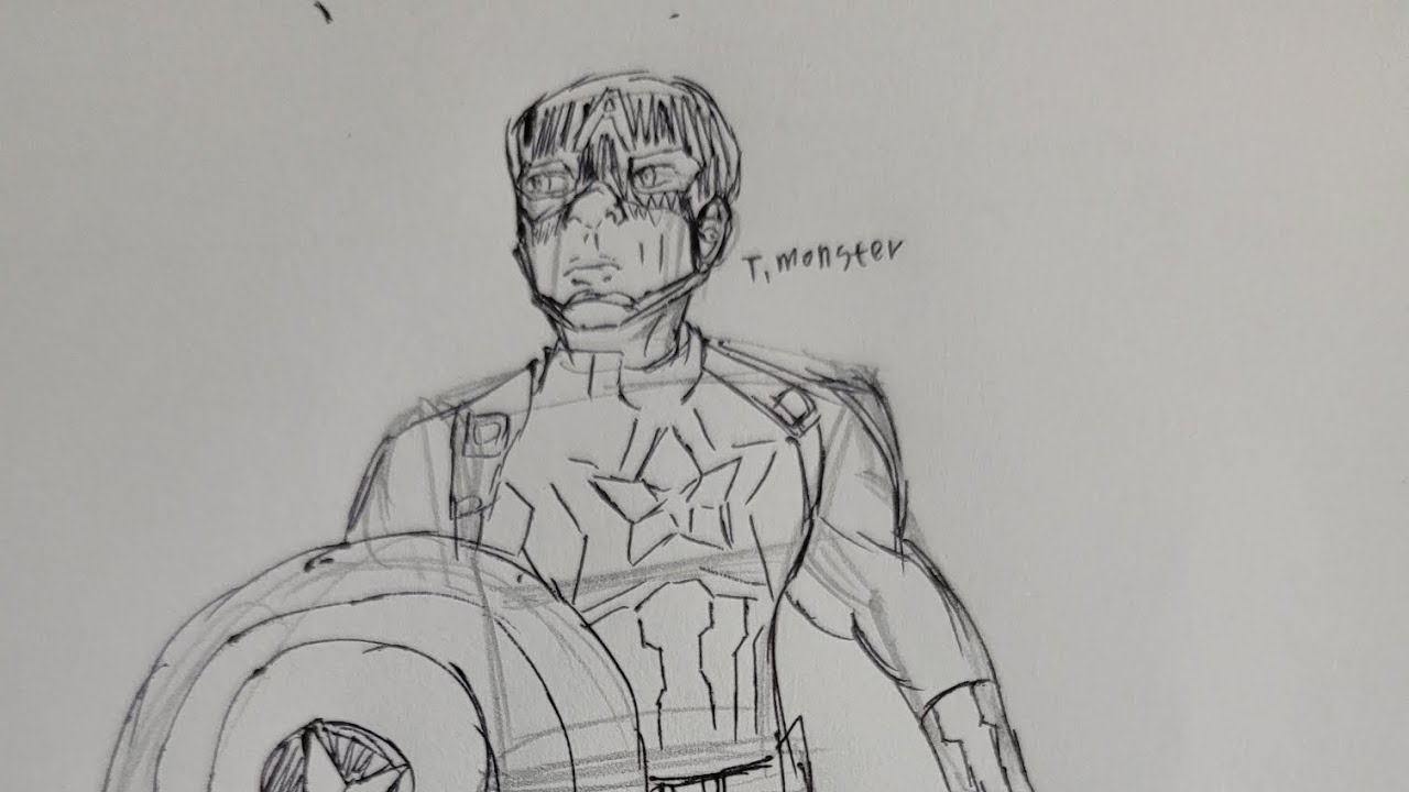 #marvel #captainamerica #drawing Stickman to captain America drawing ...