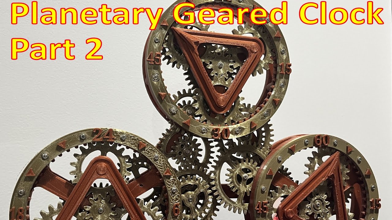 Planetary Clock 02 - Steampunk skeleton clock - YouTube