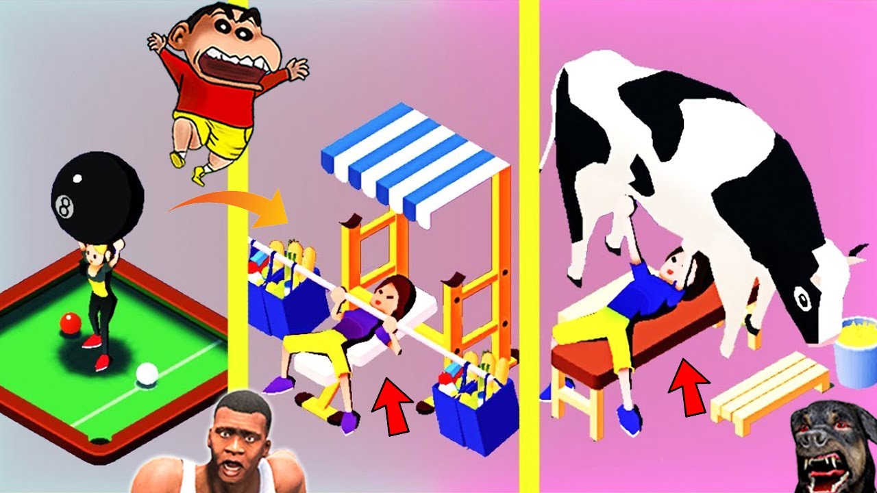 SHINCHAN Opens a Billion dollars Idle Fitness gym tycoon with Franklin ...