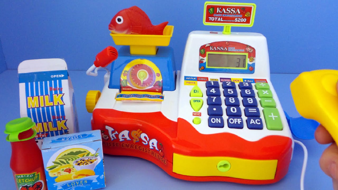 Speelgoed winkel kassa uitpakken en spelen ~ Unboxing Toy cash register ...