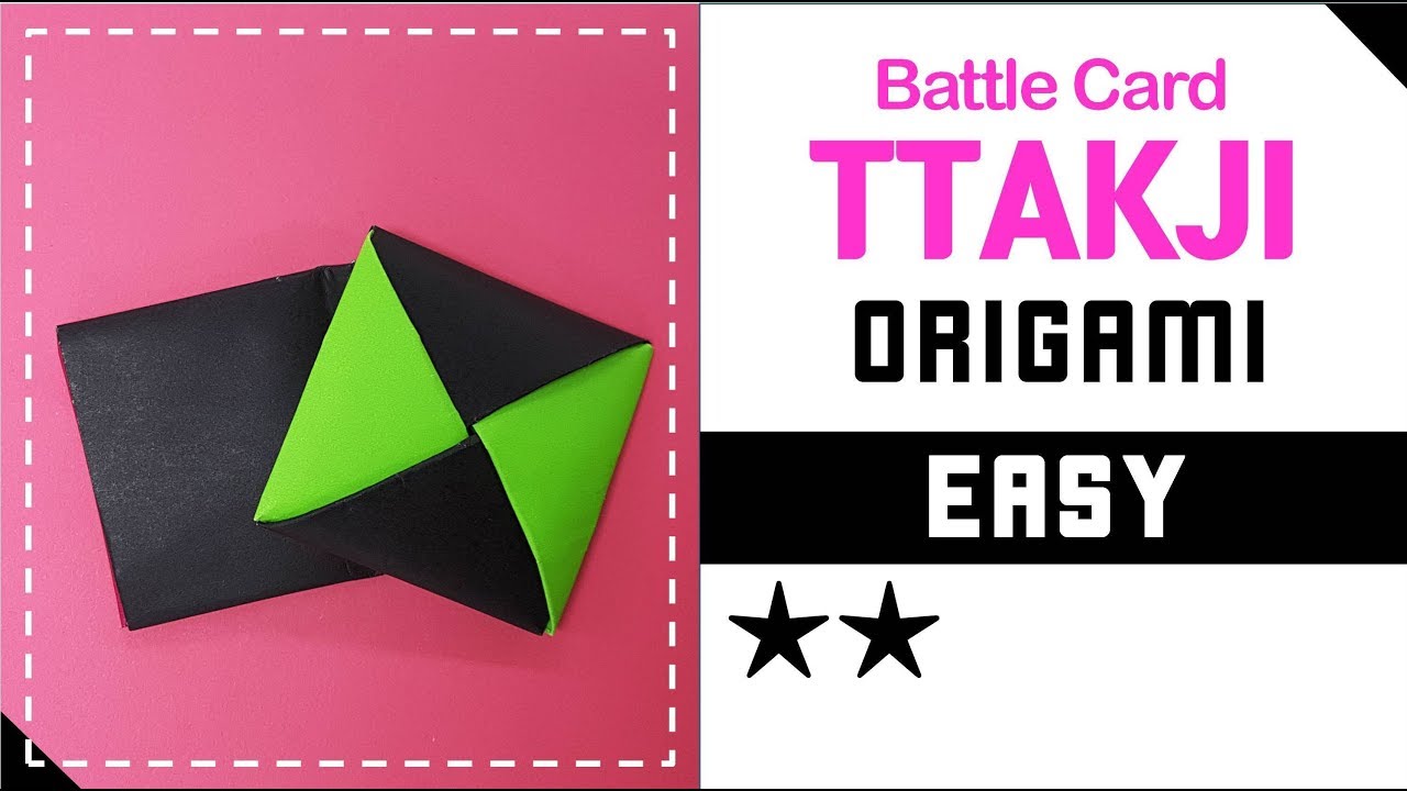 [Easy & Simple Origami] 47_origami TTAKJI Battle Card_squid game - YouTube