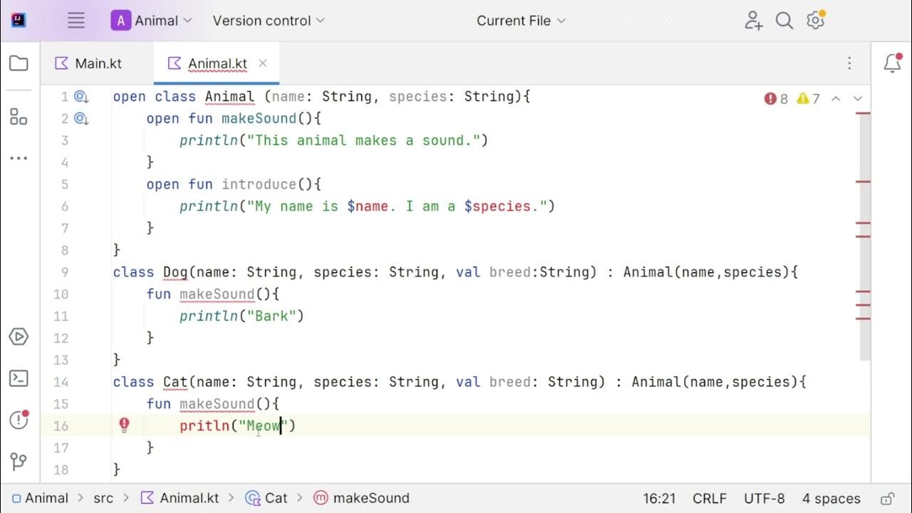 Modeling an Animal Hierarchy in Kotlin - YouTube