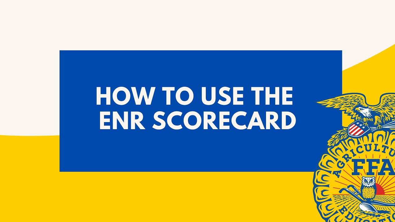 How to Use the ENR CDE Scorecard - YouTube