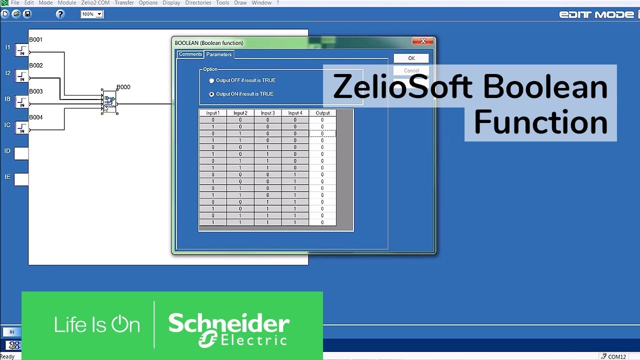Using Boolean Function in ZelioSoft Function Block Diagram | Schneider ...
