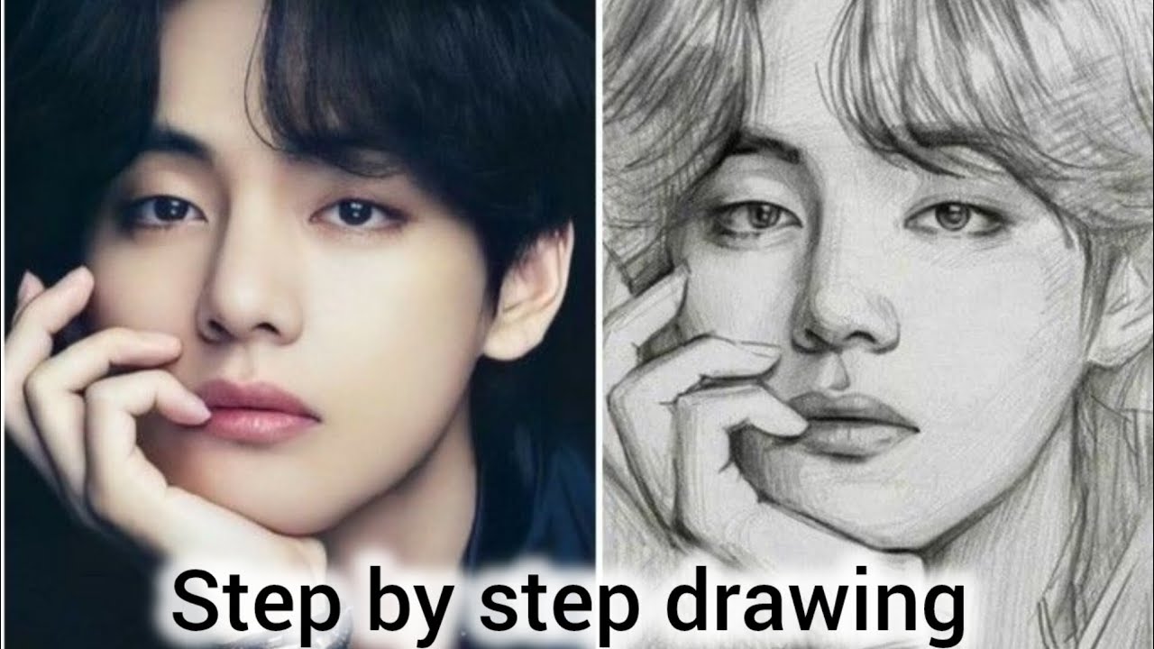 how to draw kpop idol/step by step/easy tutorial trick . - YouTube