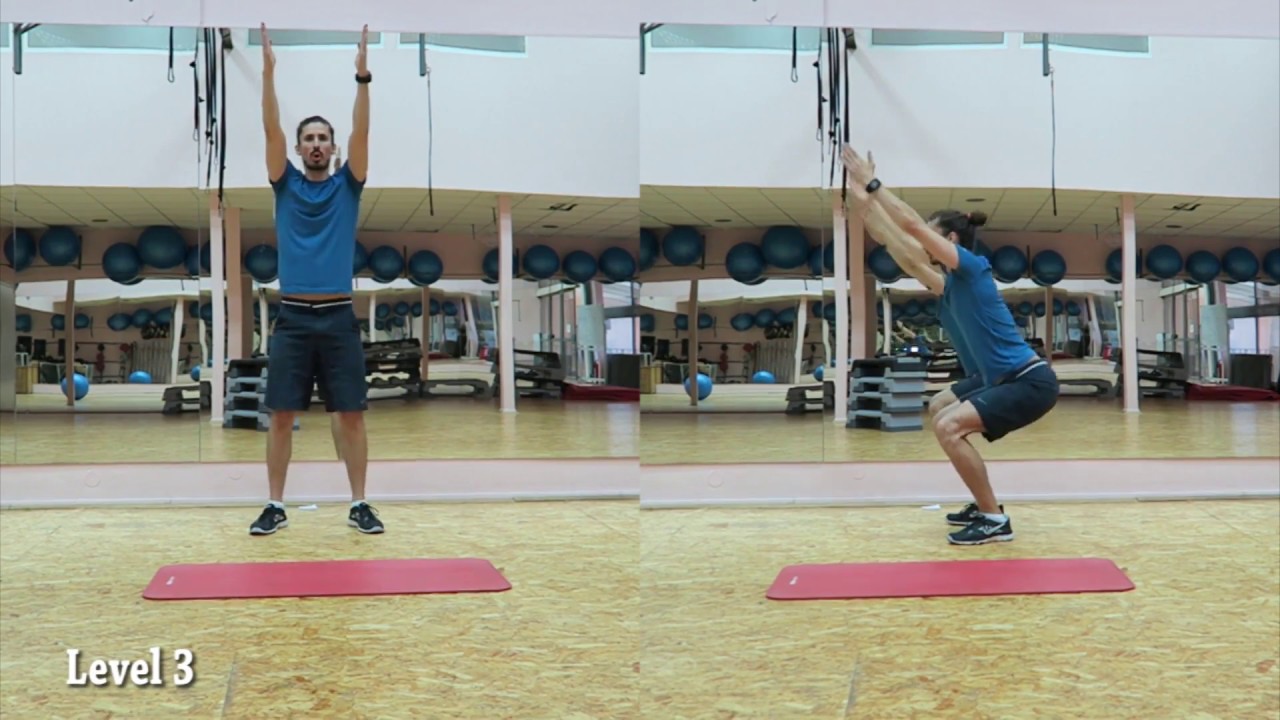 Squats - Three levels of difficulty - YouTube
