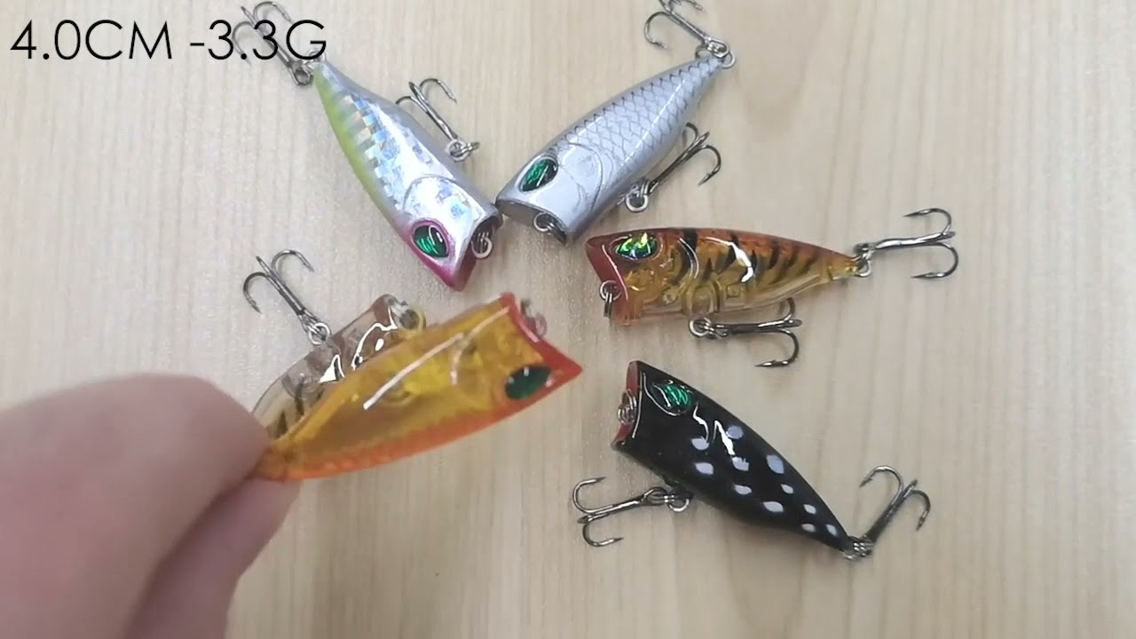 1.57'' 0.11oz mini popper lure baits |HENGJIA - YouTube