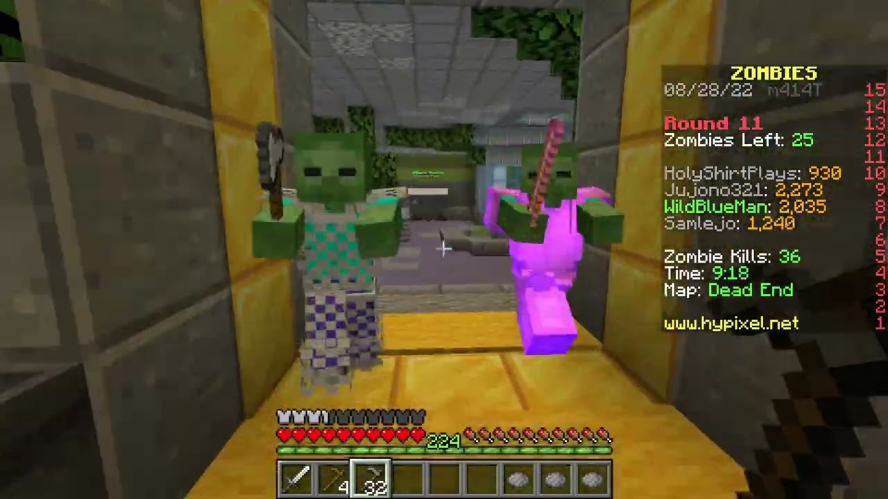 HYPIXEL ZOMBIES DEAD END - MINECRAFT HYPIXEL ZOMBIES GAMES - YouTube
