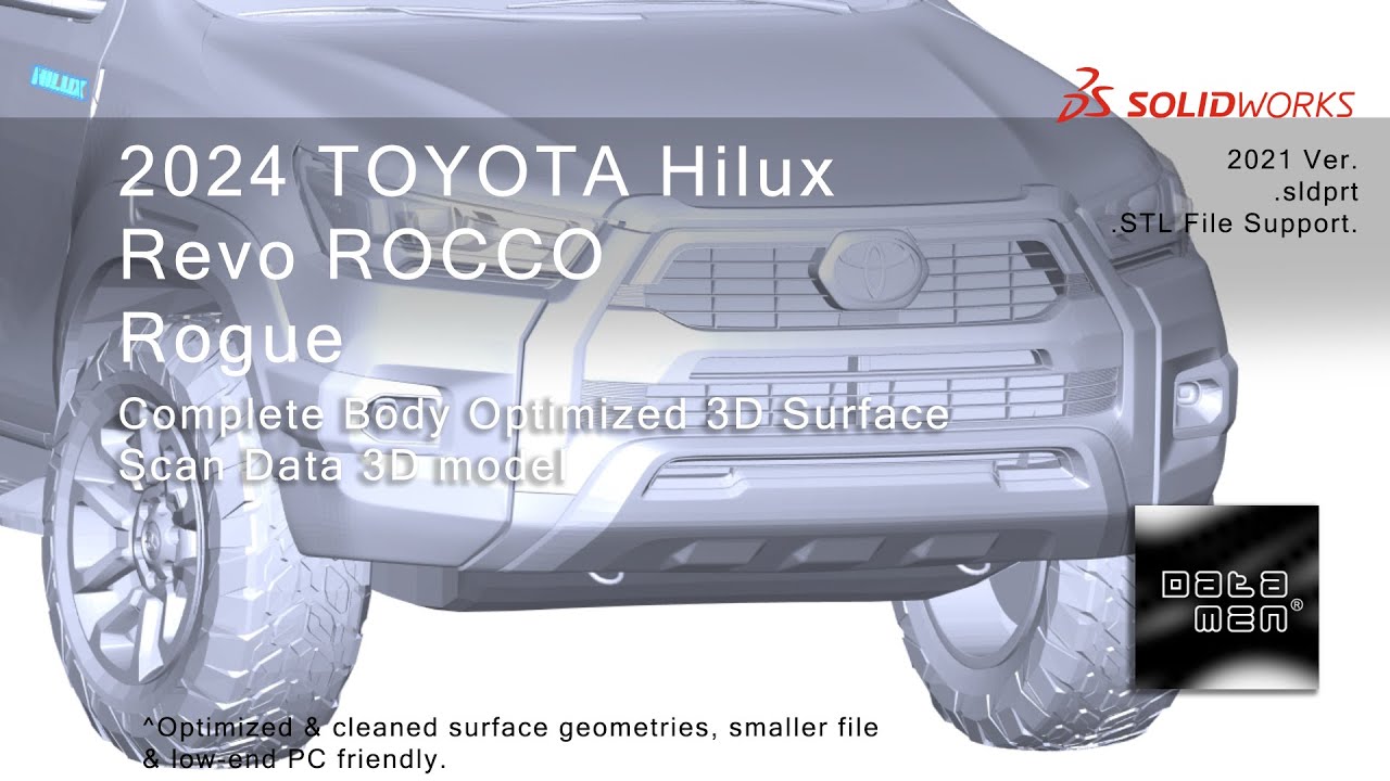 2022 TOYOTA HILUX Revo ROCCO Complete Exterior Optimized BIW 3D Scan ...