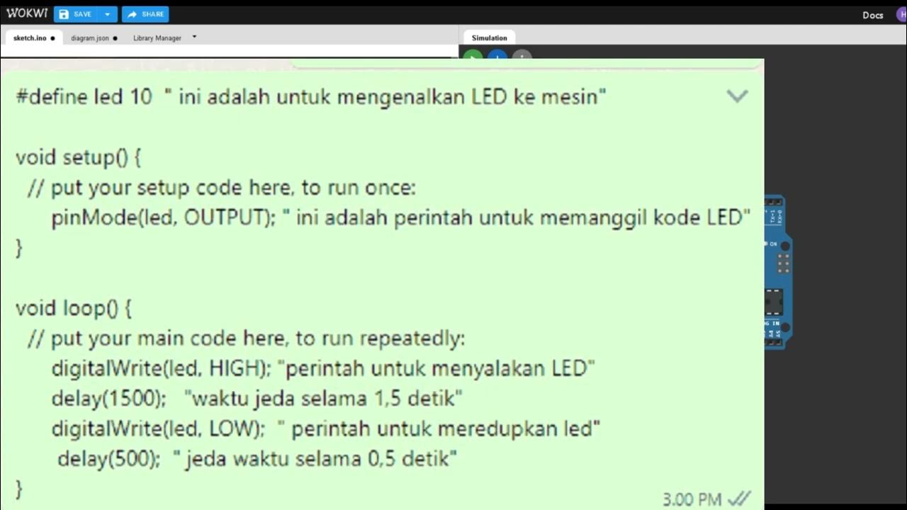 simulasi menyalakan led di wokwi - YouTube
