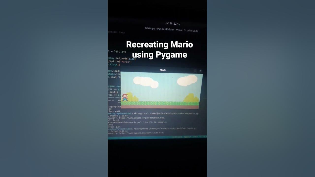 Making Mario Using Pygame In Python Python Pythonexamples Pythonprogramming Youtube