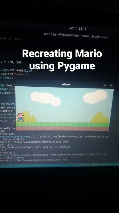 Making Mario Using Pygame In Python Python Pythonexamples Pythonprogramming Youtube