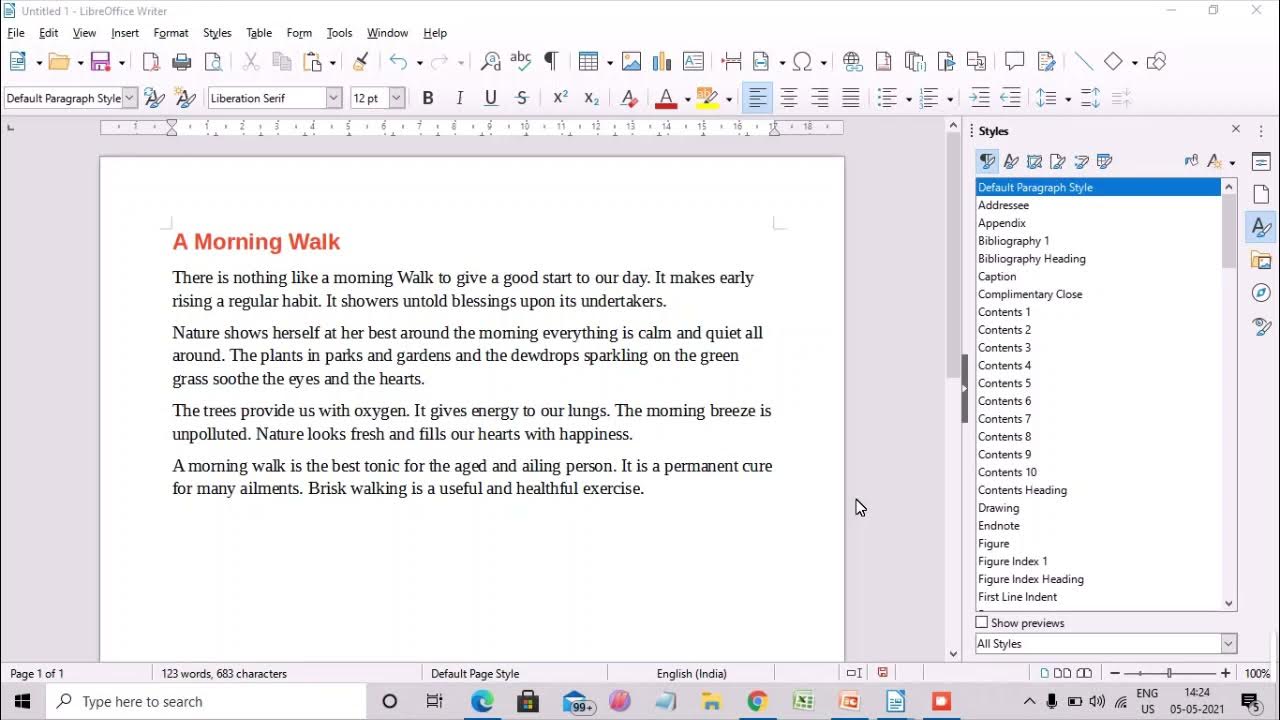 TOPIC:Creating New Style In Libreoffice Lecture:2 Unit:1 Level:2 - YouTube