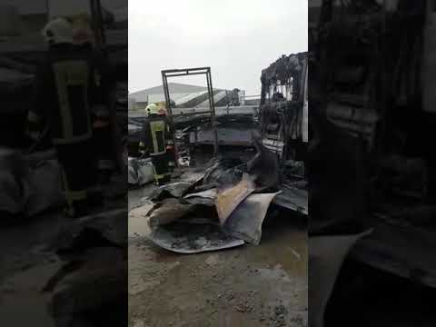 Sumqayitda tir parkinda partlayis.