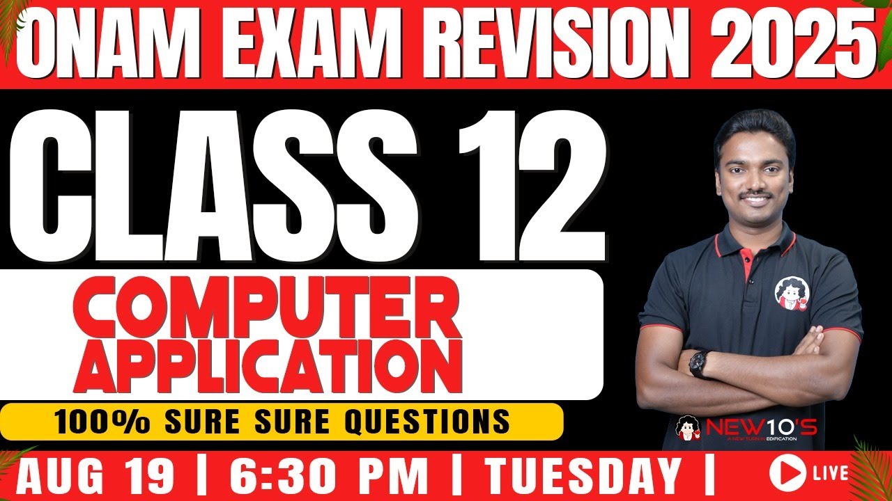 PLUS TWO COMMERCE COMPUTER APPLICATION || ONAM EXAM 2025 SURE QUESTION ...