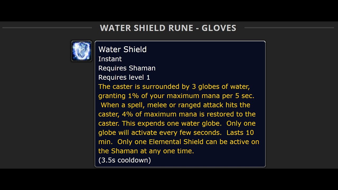 How to get Water Shield rune/ Водный щит WoW SoD Orc Shaman - YouTube