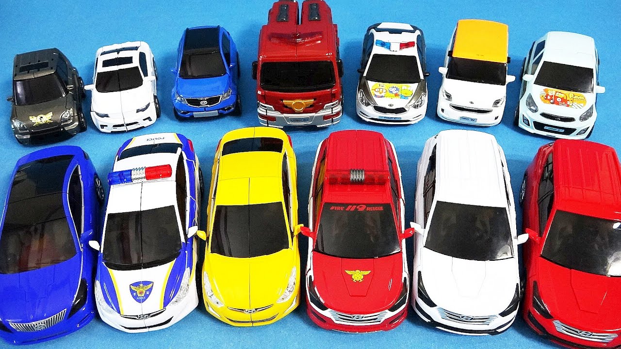CarBot TOBOT transformers robot car toys 헬로카봇 또봇 13대 변신놀이 - YouTube