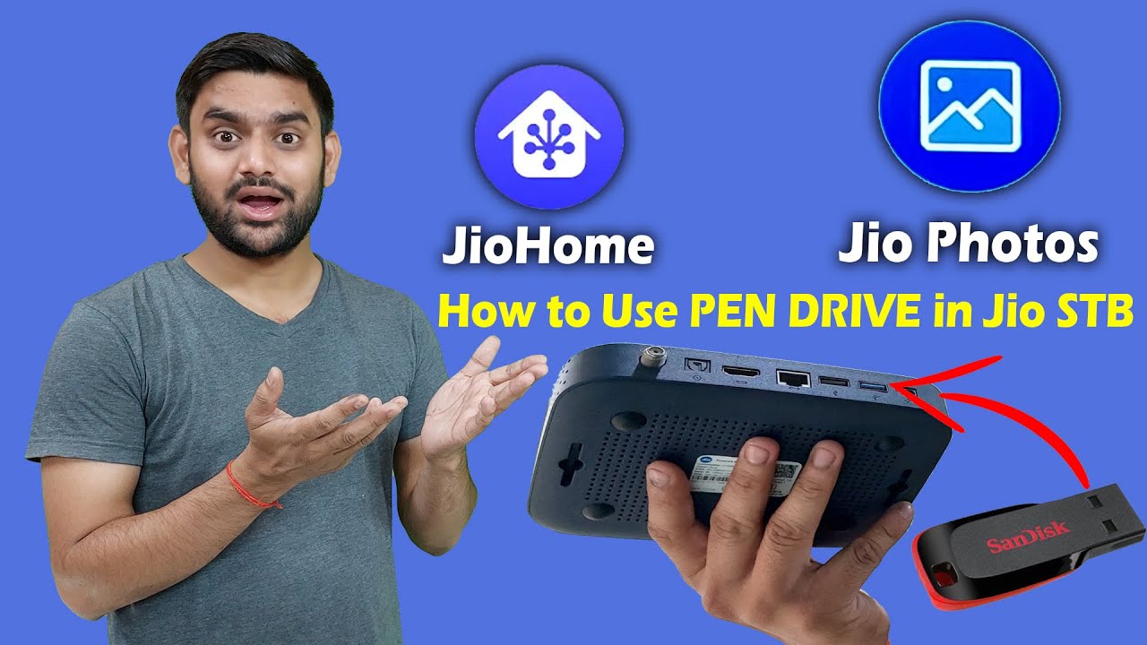 Jio Fiber Set Top Box | Jio Photos | How to Use Pen Drive in Jio Fiber ...
