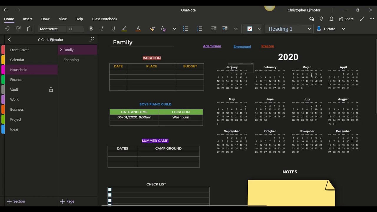 My OneNote Planner. Full Review and Clickable Tabs and Links - YouTube