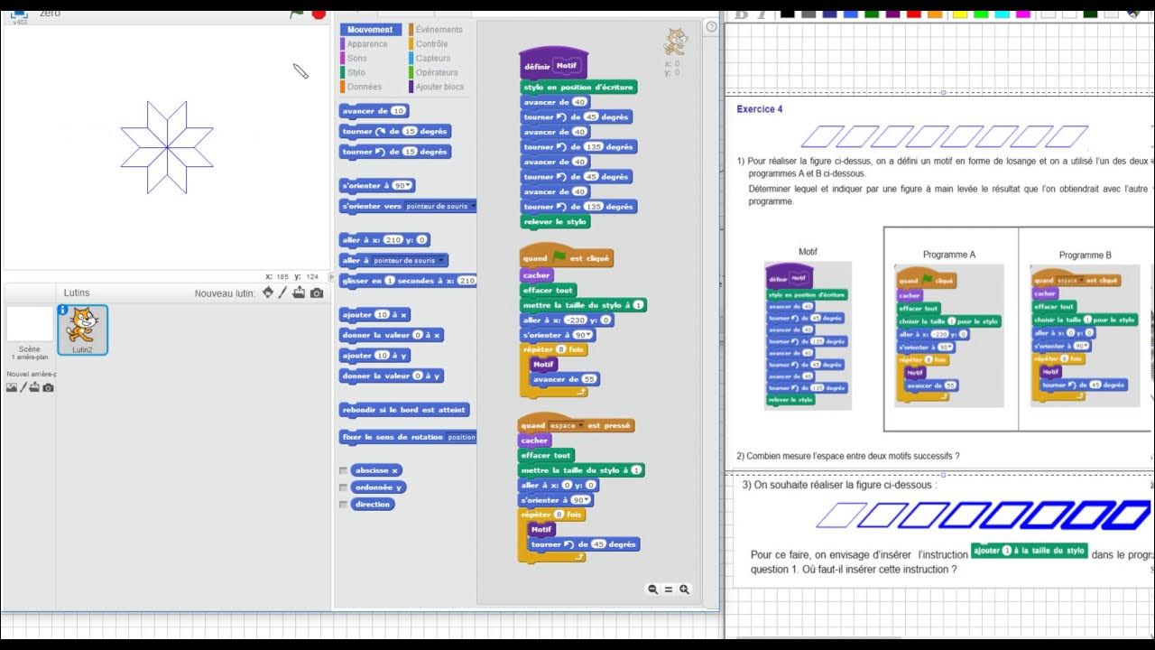 Nouveau DNB 2017 Sujet zéro Ex4 Programmation Scratch - YouTube