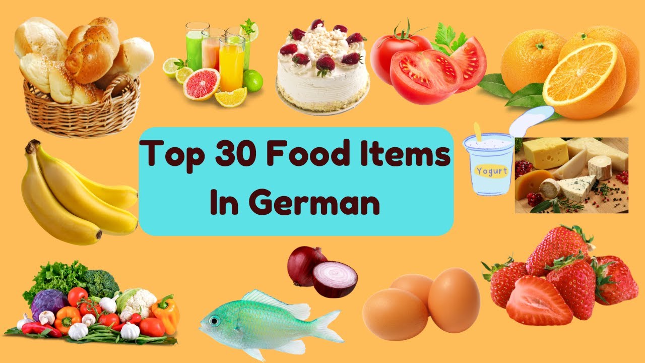 Learn German Vocabulary | 30 useful Food items in everyday life ...