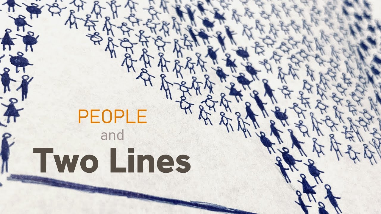 Drawing people and two lines - YouTube