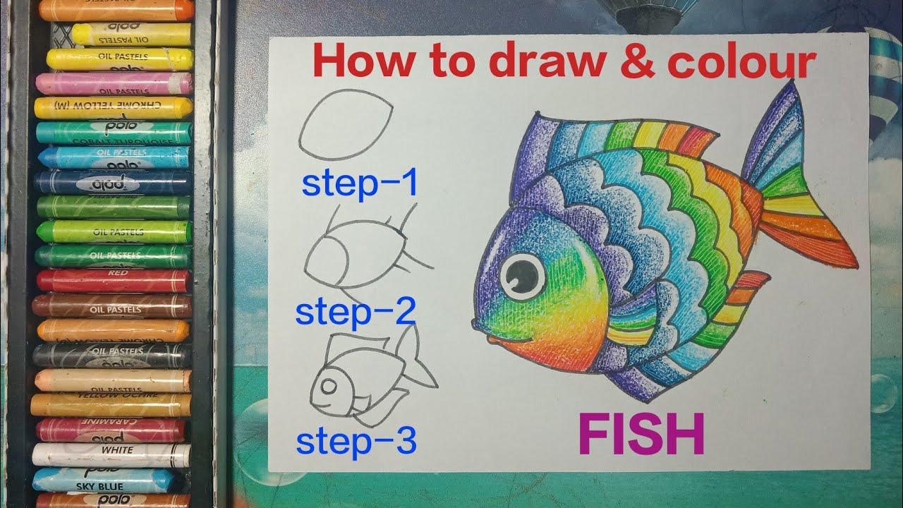 How to draw ll Colouring fish drawing ll Rainbow fish draw ll - YouTube