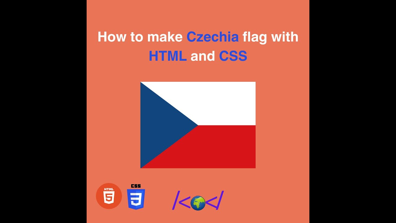 How to Create Czechia Flag Using HTML & CSS - YouTube