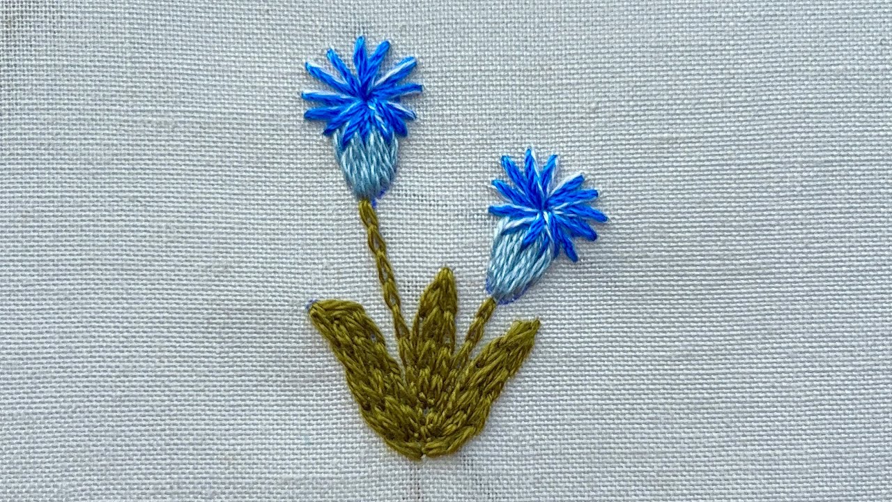 Simple flower embroidery. Flower embroidery for beginners. Wildflowers ...
