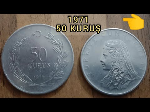 Eski Madeni 50 Kuruş 1971-1972-1973 Ve 1976 Yıllarına Ait Türk Parası İncele (Turkısh 50 Kuruş Coin)