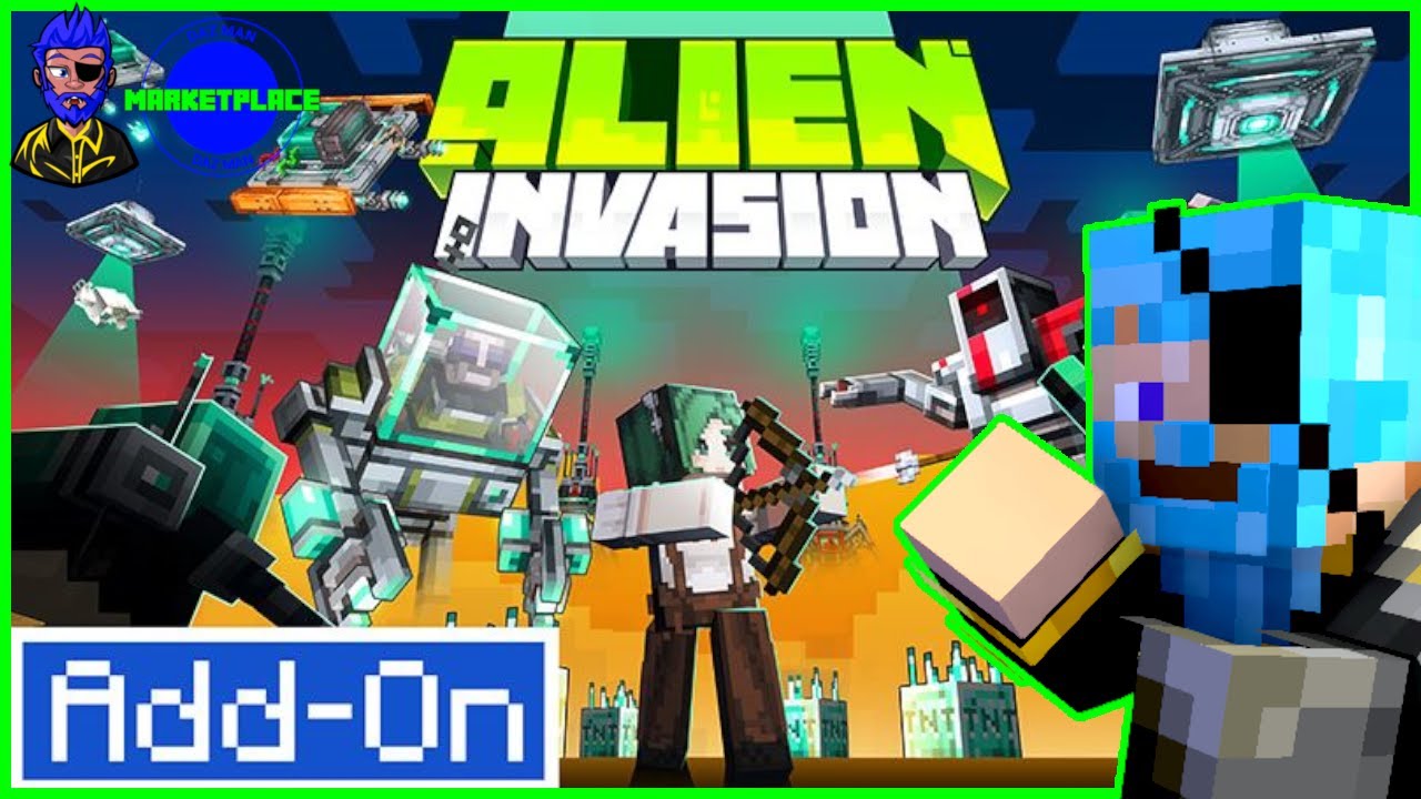Daz Man Checks Out Alien Invasion Add On In Minecraft Bedrock - YouTube