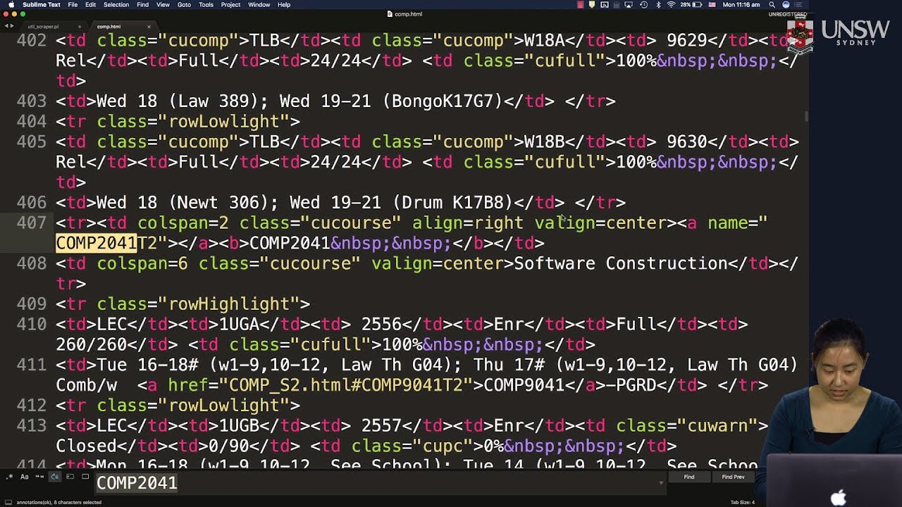 COMP2041/COMP9041 - Simple Web Scraping, Part 2: Diving into HTML - YouTube