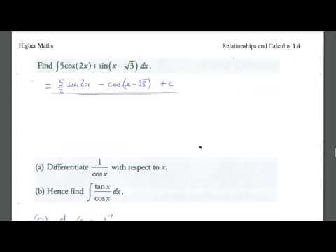 Higher Maths - Integration Lesson 4 - Integrating trigonometric ...