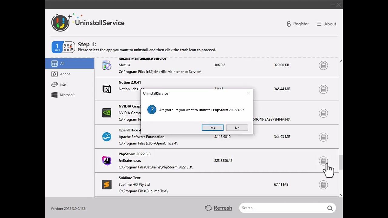 How to Uninstall JetBrains PhpStorm Completely with UninstallService - YouTube