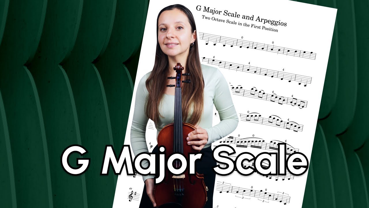 G Major Scale and Arpeggios Violin Tutorial with Piano Accompaniment ...