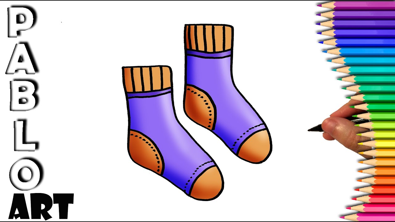 How to draw 🧦 Socks cartoon | step by step - YouTube