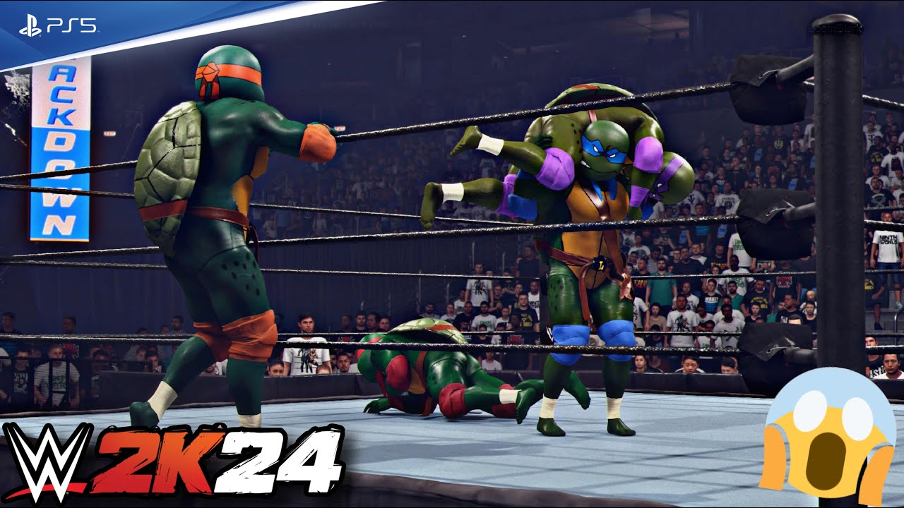 WWE 2K24 - Mutant Ninja Turtles In Elimination Match - SmackDown! - YouTube