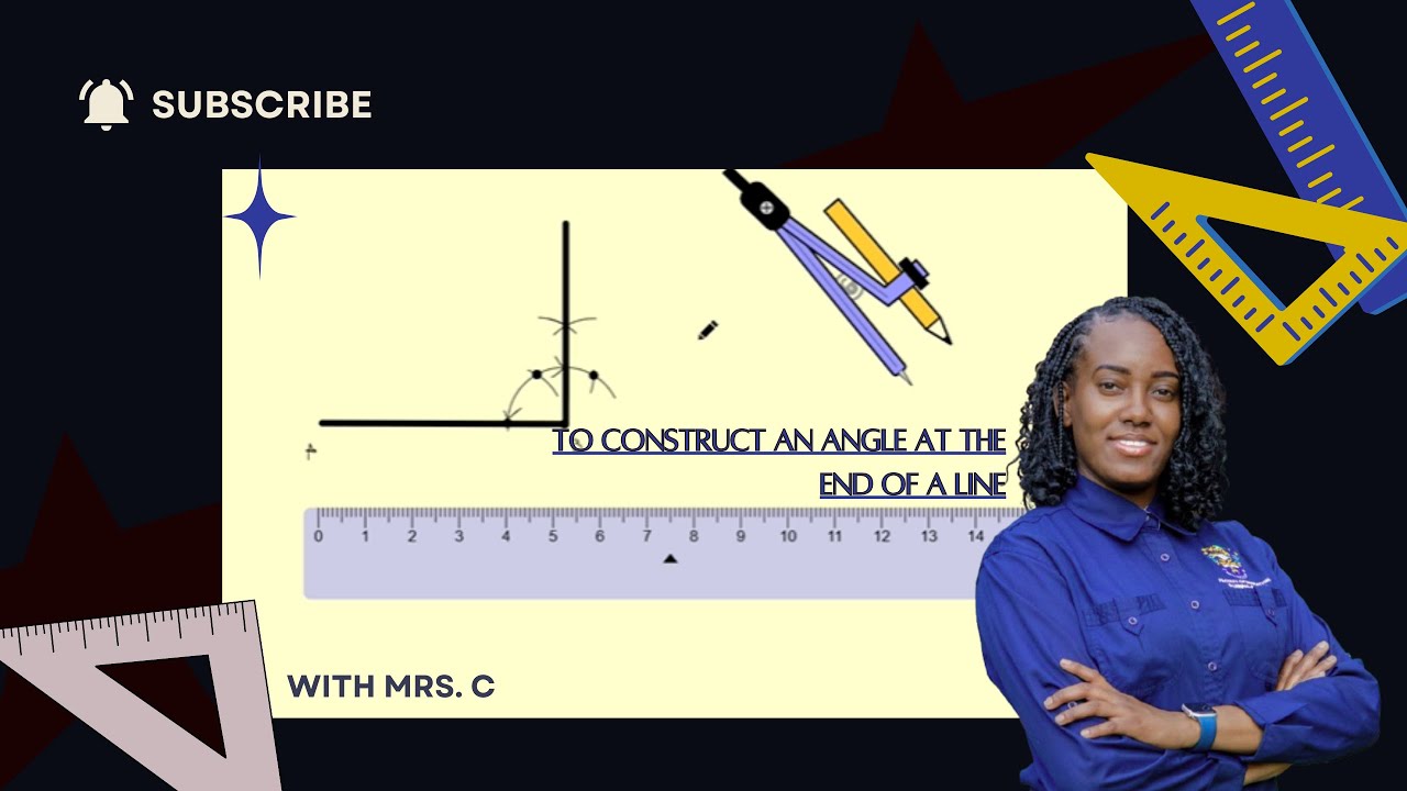HOW TO CONSTRUCT AN ANGLE AT THE END OF A LINE - YouTube