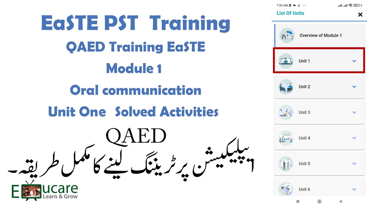 EASTE QAED Training unit 1 module 1| EASTE training answer key |QAED ...