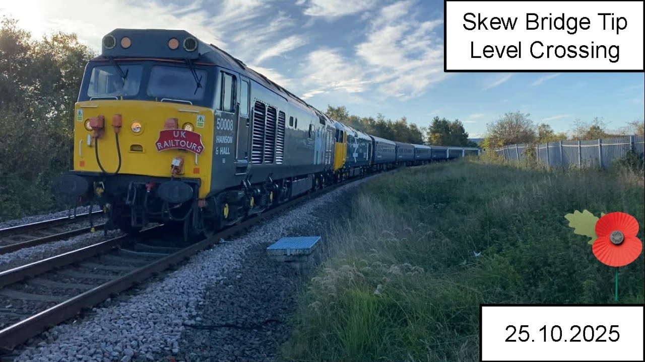 *Railtour* A few trains at Skew Bridge Tip LC - 25.10.2025 ft ...