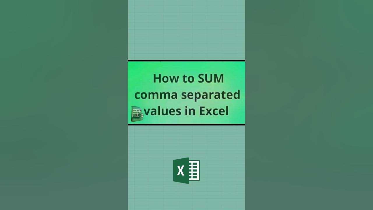 How To Sum Comma Separated Value In Excel Don T Forget To Save This Post Youtube