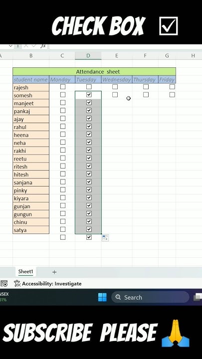 ☑ How to insert check box in excel | excel interview #excelformula #exceltips #excelworld # ...