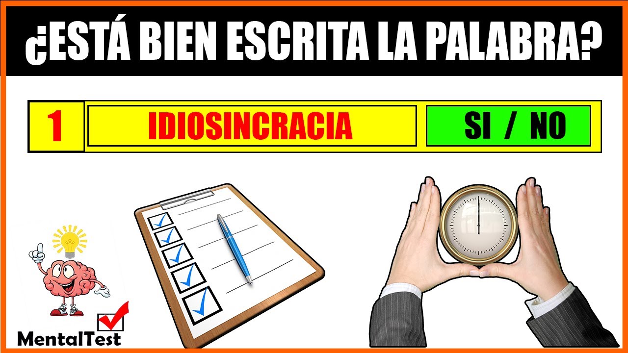 ¿Está bien escrita la palabra? | TEST DE ORTOGRAFÍA | MentalTest - YouTube