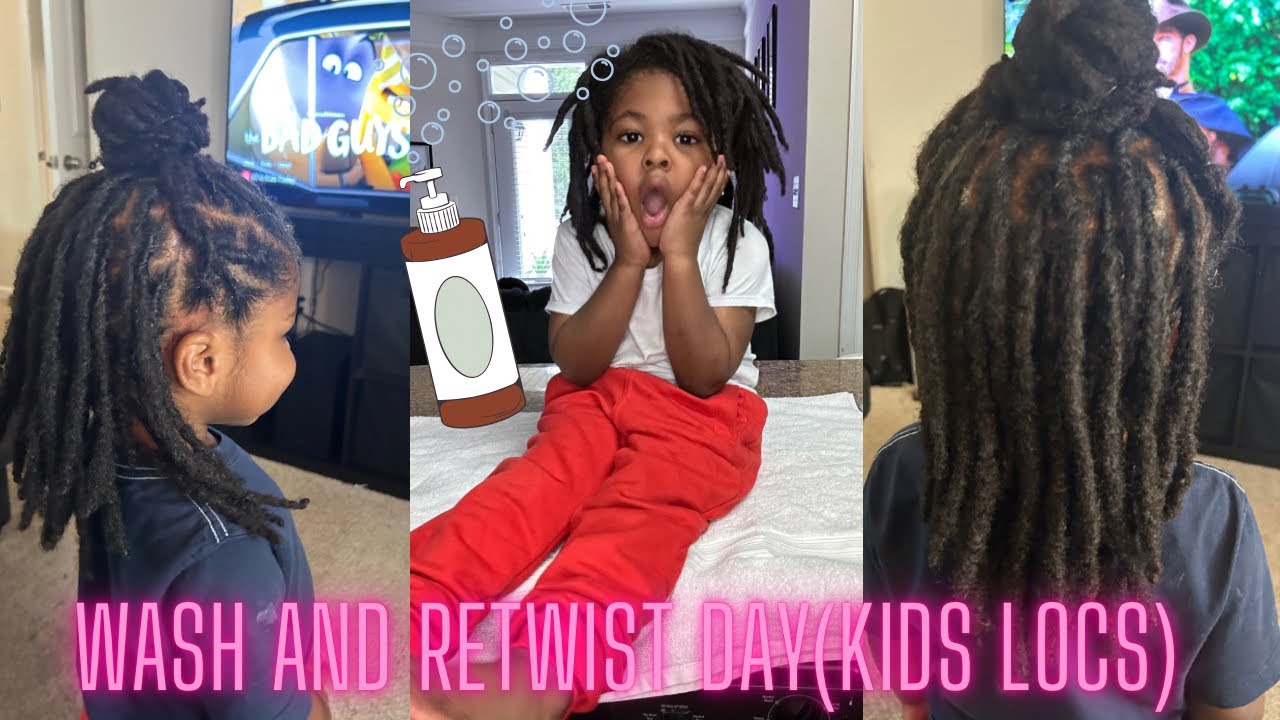 KIDS LOCS WASH AND RETWIST DAY! - YouTube
