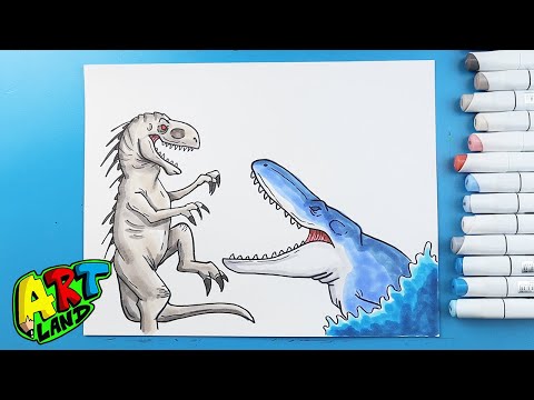 How to Draw the Indominus Rex vs Mosasaurus